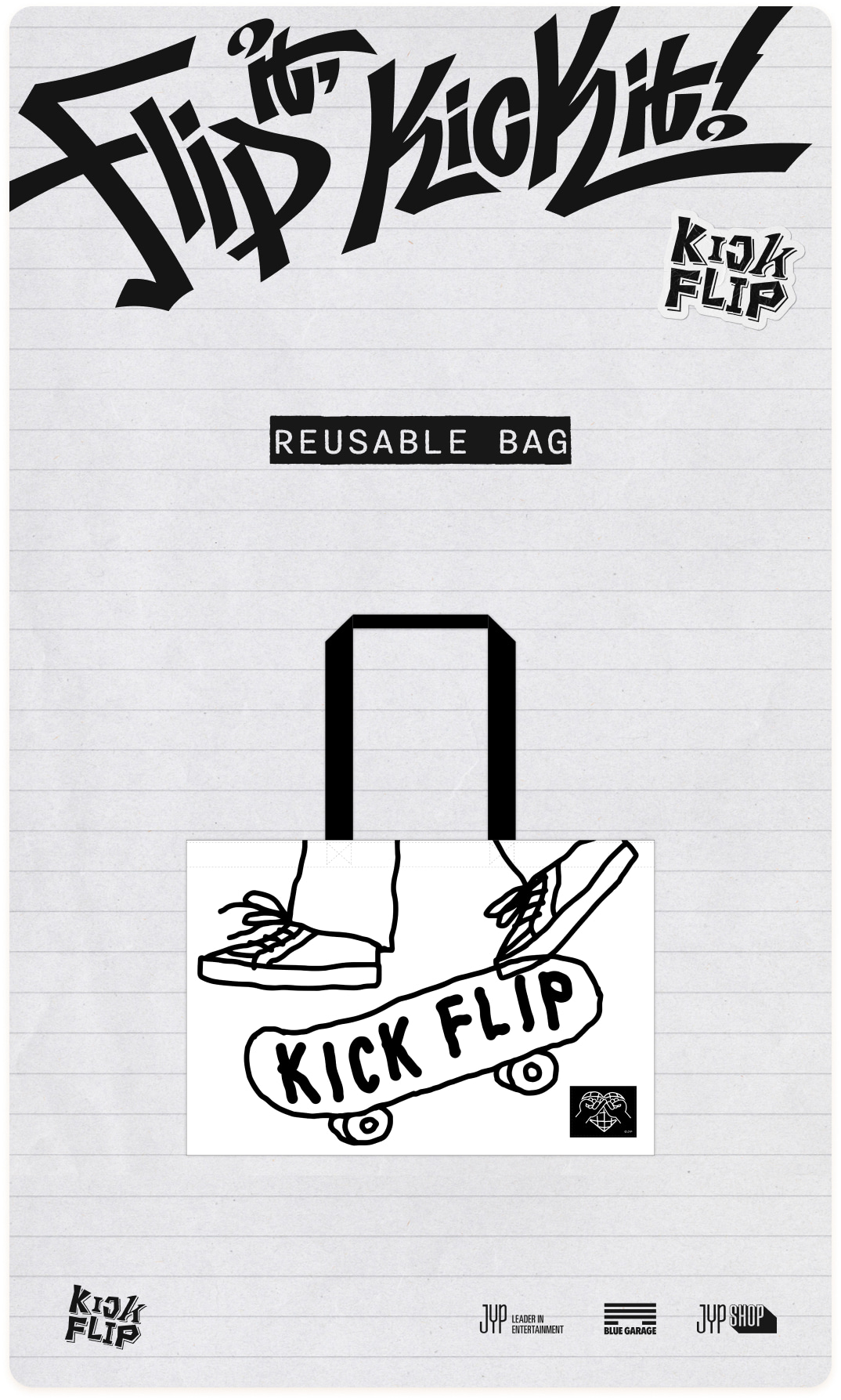 ktown4u.com : KickFlip - [Flip it, Kick it! POP-UP STORE MD] REUSABLE BAG