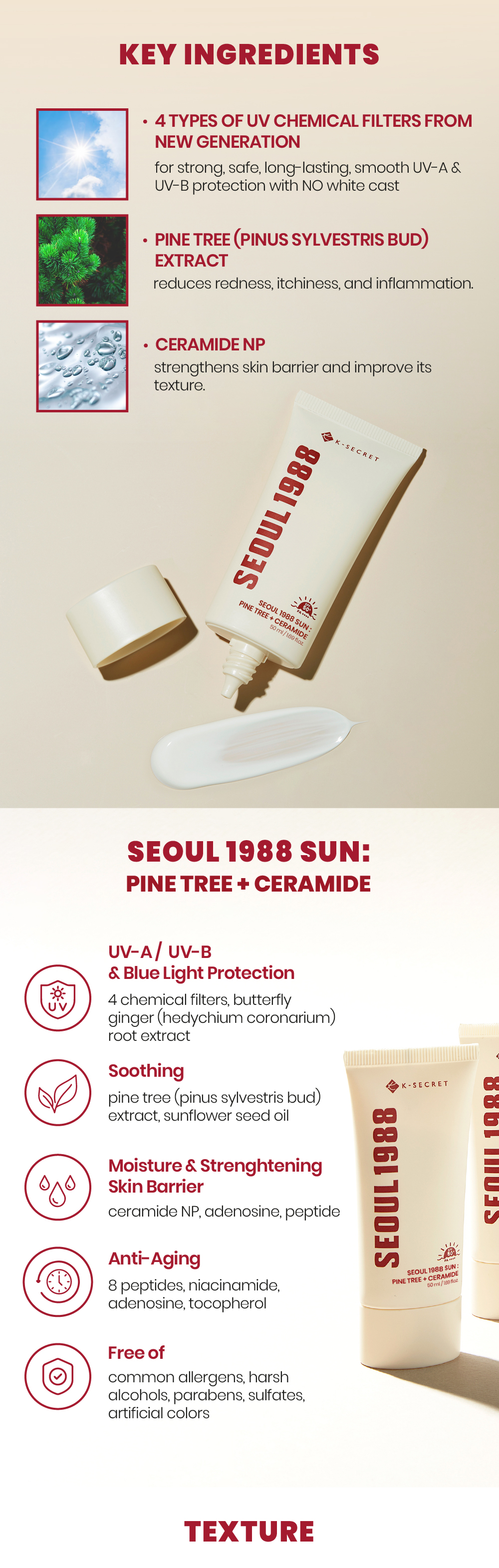 ktown4u.com : [K-SECRET] SEOUL 1988 Sun 50ml : Pine Tree + Ceramide